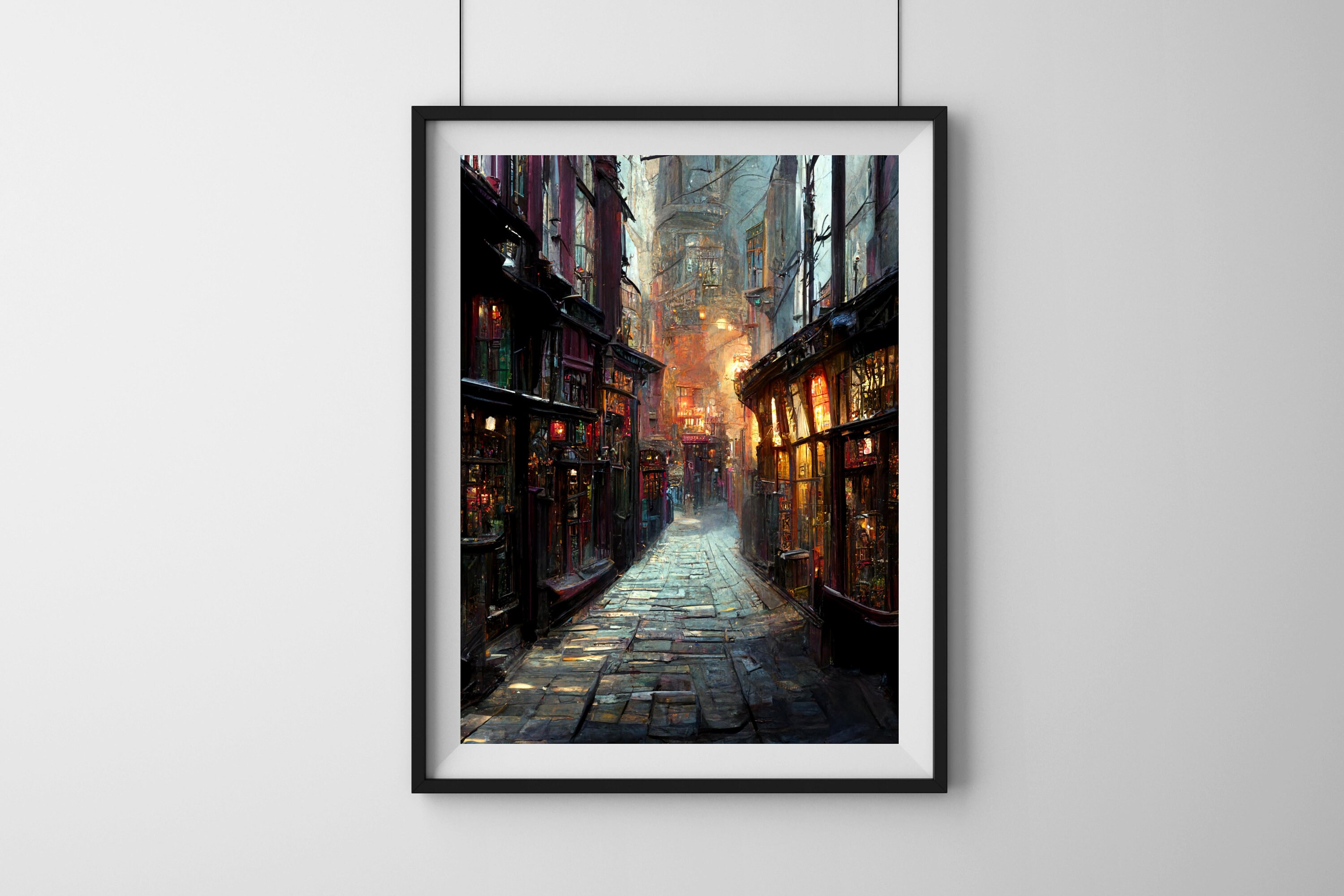 Magical Street Illustration Print Illustration Wall Art Art - Etsy