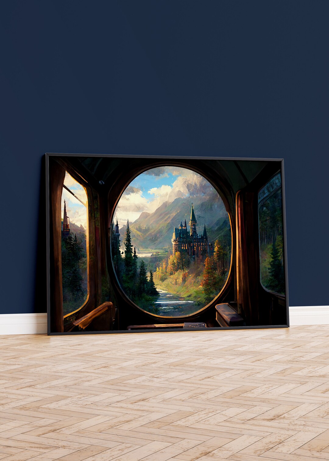 Magical School Through a Magical Train Premium Matte Paper Poster Wall ...