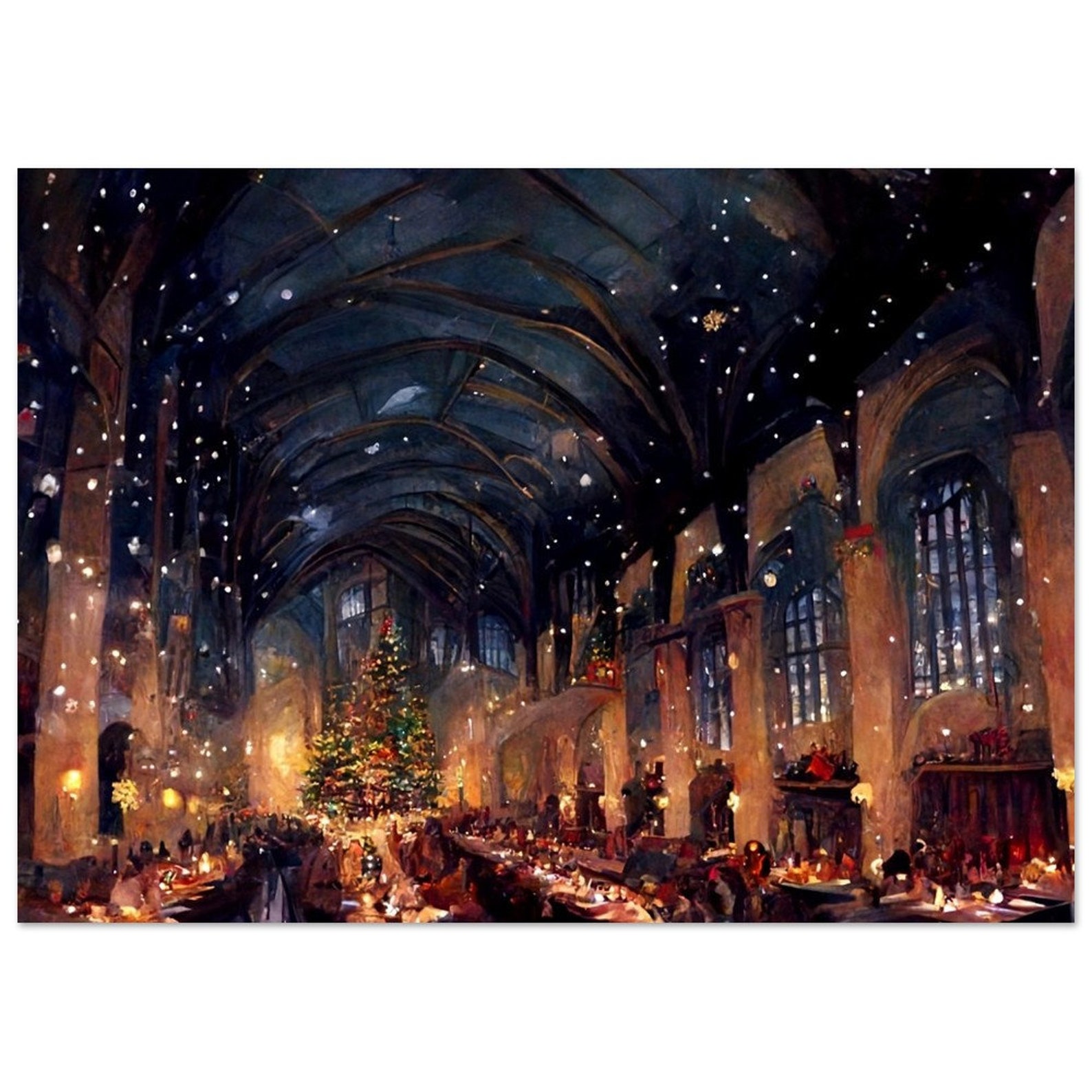 Christmas at Magical Castle Premium Matte Paper Poster Wall Art, Art ...