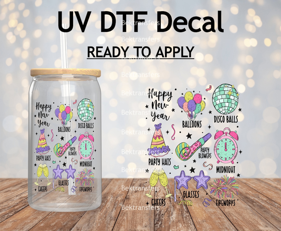 UV DTF Happy New Year Decal/sticker Cup Decal Laptop Decal - Etsy