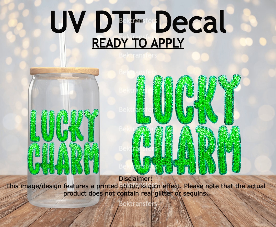 UV DTF Glitter Look, No Mess Lucky Charm /sticker Cup Decal Laptop ...