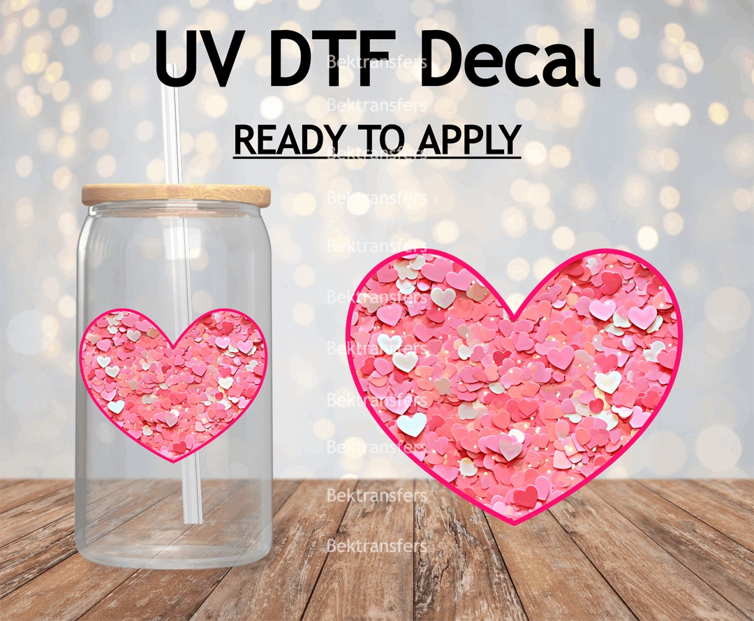 UV DTF Faux Valentine Heart 4 Decal/sticker Cup Decal Laptop Decal ...