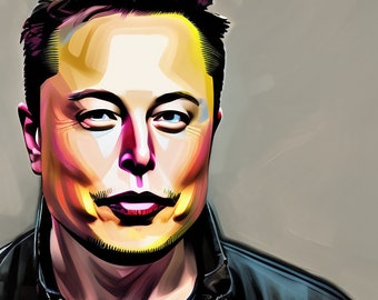 Elon Musk Graffiti Wall Art Poster - Etsy