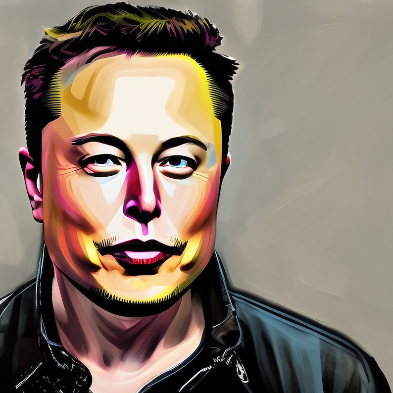 Elon Musk Graffiti Portrait Wall Art Poster - Etsy