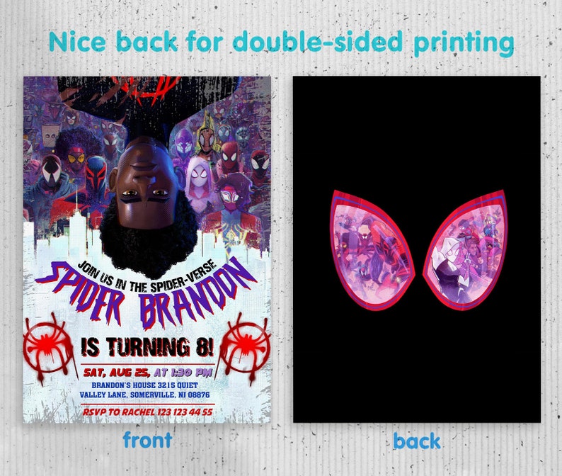 Printable Birthday Invitation, Spider-verse Invite, Spiderman ...