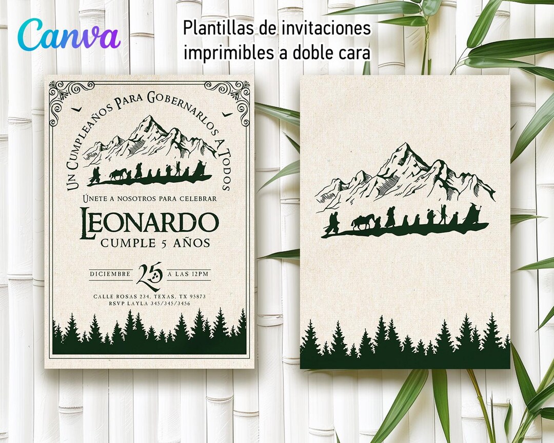 Lord of the Ring Birthday Invitation, Printable Shir Invite, Hobbit ...