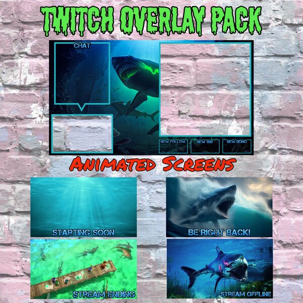 Twitch Overlay Animated Shark - Etsy
