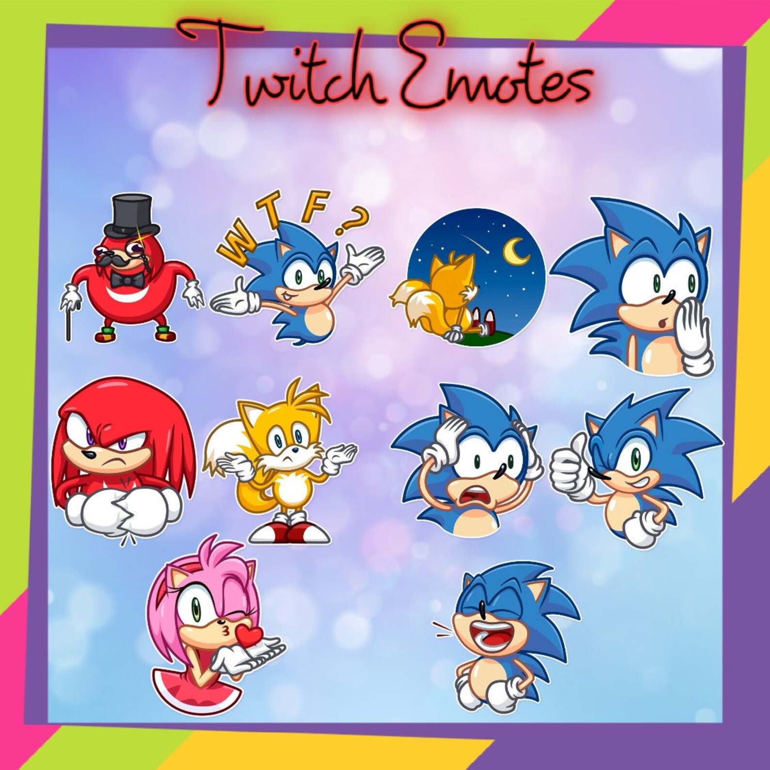 Sonic the Hedgehog Emotes Twitch Emotes Cute Emotes Discord - Etsy