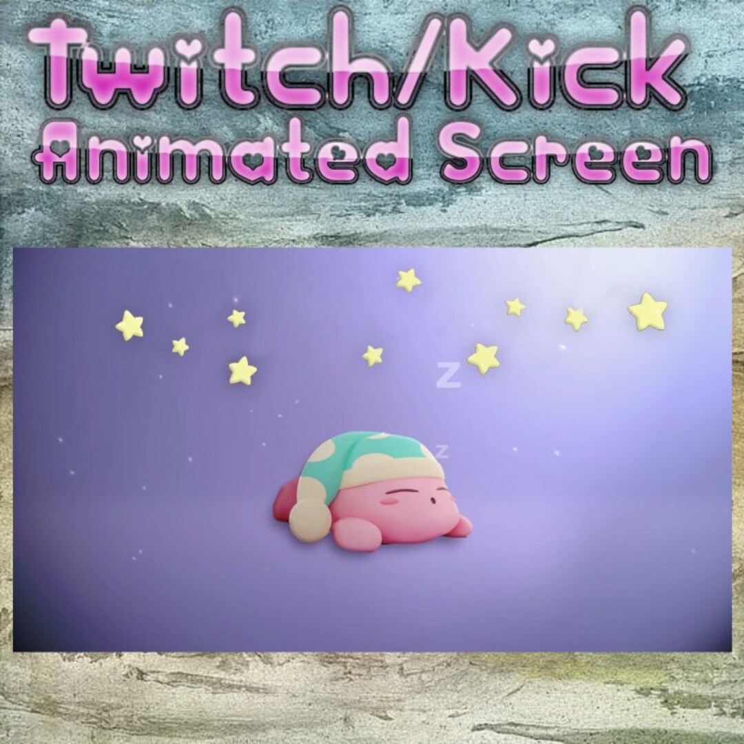 Sleeping Kirby Twitch Kick Screen, Streaming Screen, Animated Screen ...