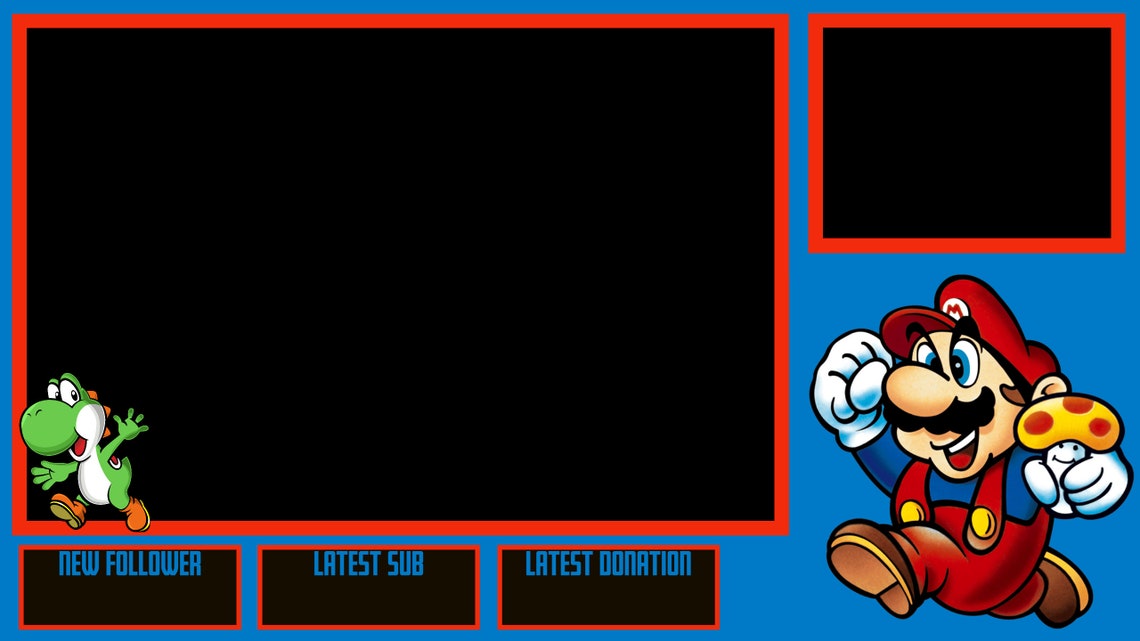 Cute Gaming Mario and Yoshi Overlay Screen Twitch Overlay - Etsy