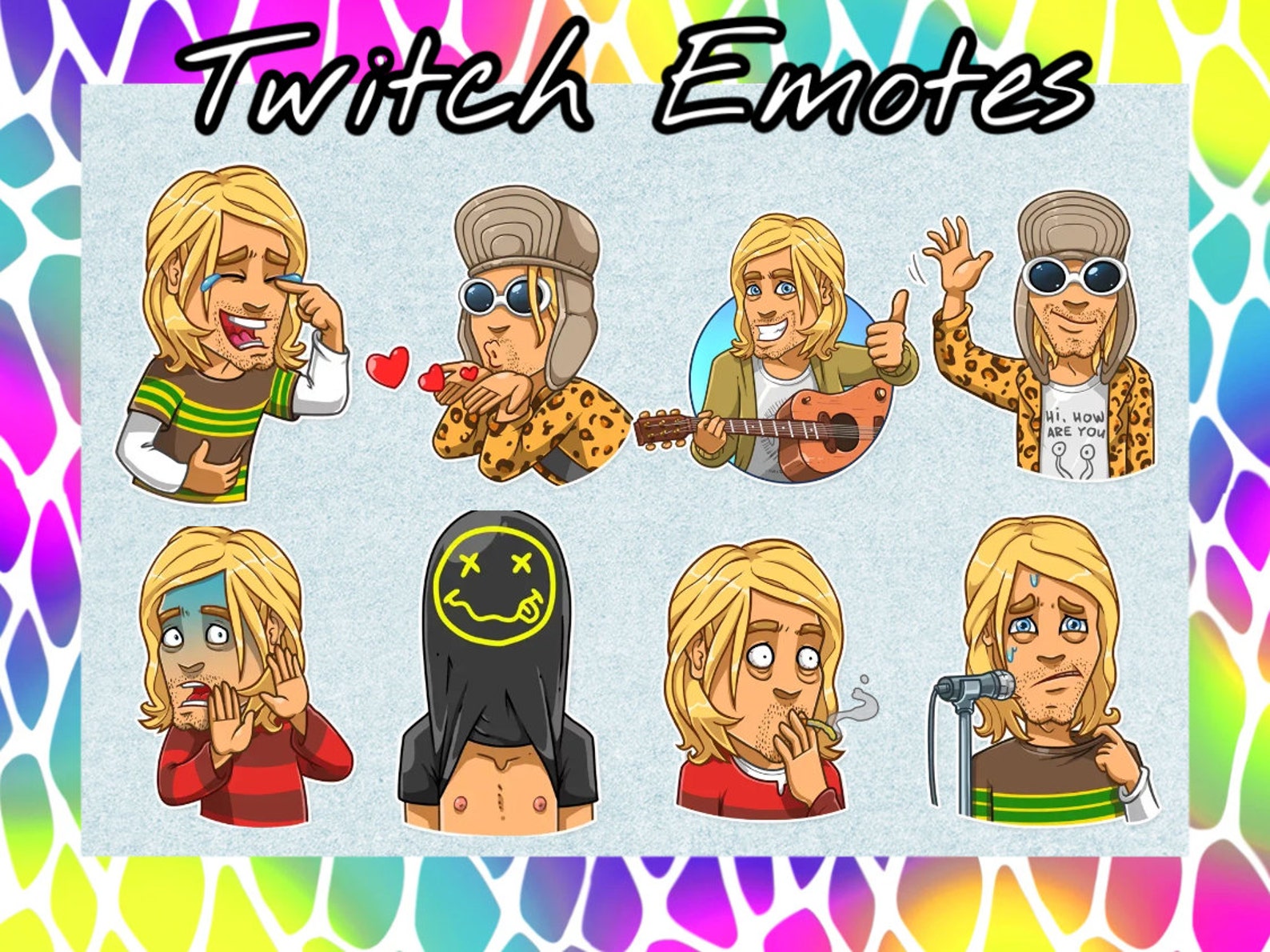 Kurt Cobain emotes, emotes twitch, emotes mignons, emotes discord ...