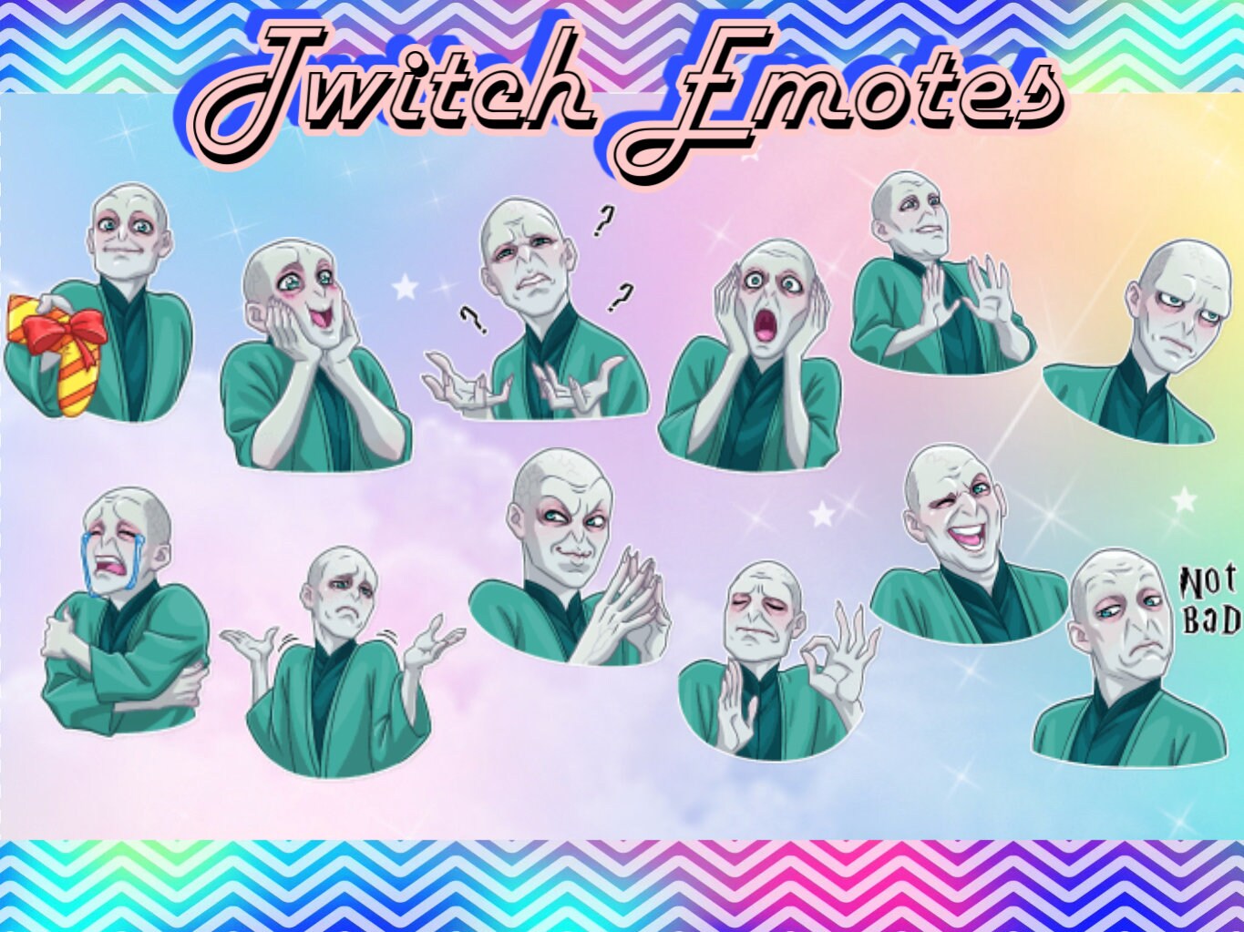 Voldemort Pack 1 Harry P Emotes, Twitch Emotes, Cute Emotes, Discord ...