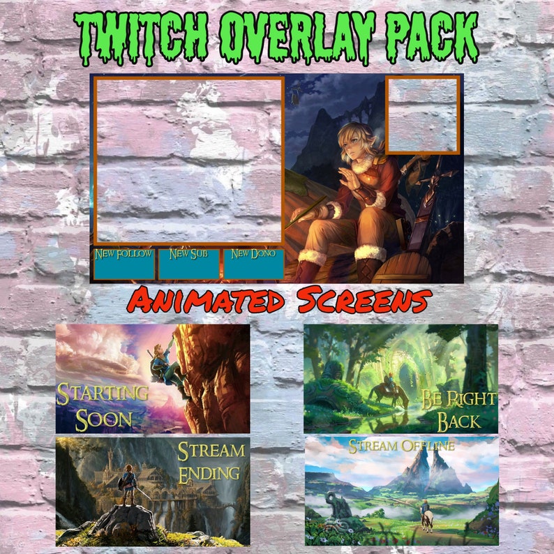 Animated Zelda Twitch Screens & Overlay Pack, Twitch, Stream Overlay ...