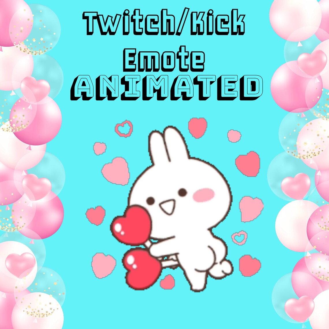 Valentine Bunny Heart Animated Emotes, Twitch Emotes, Cute Emotes ...