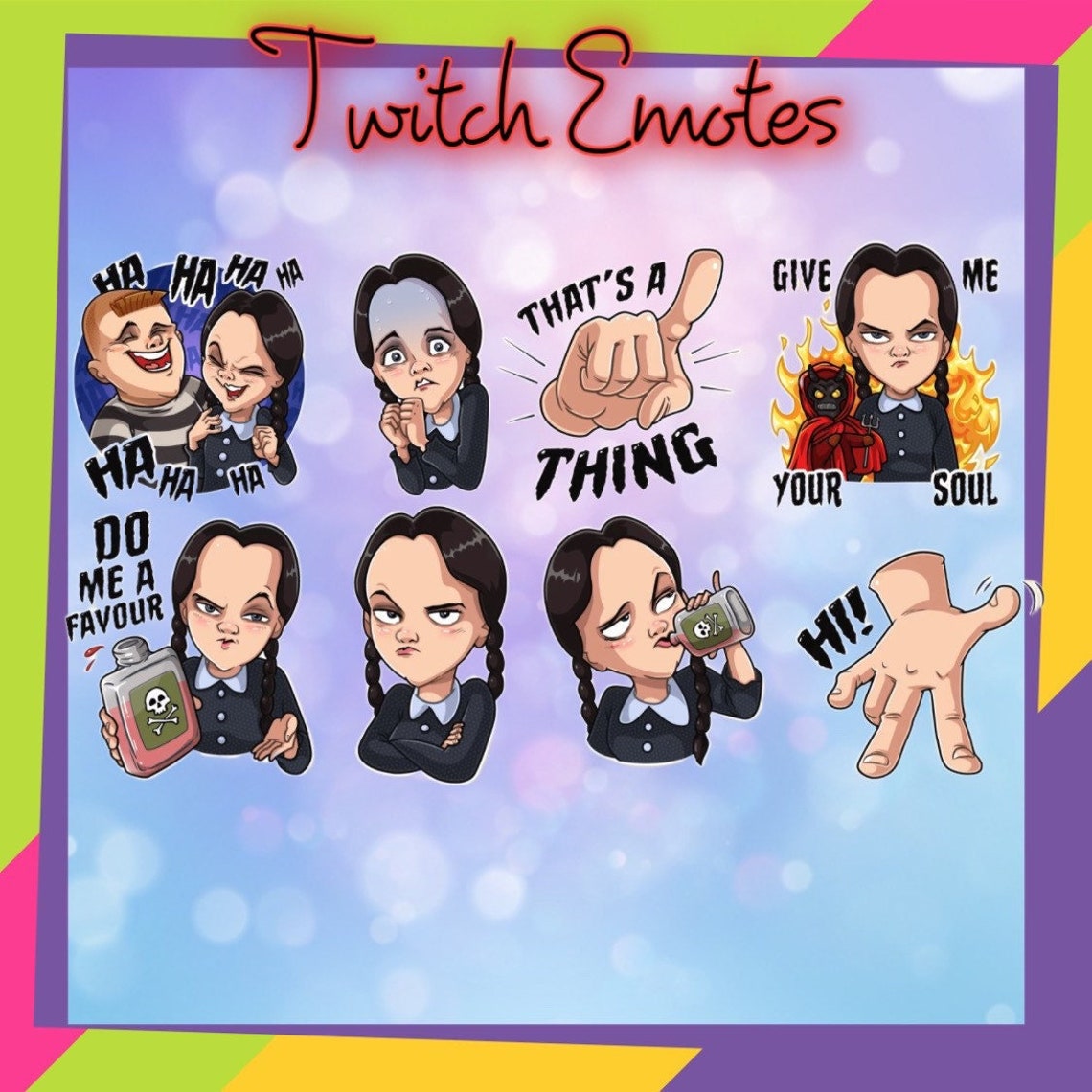 Wednesday Addams Emote, Horror Emotes, Twitch Emotes, Discord Emotes ...