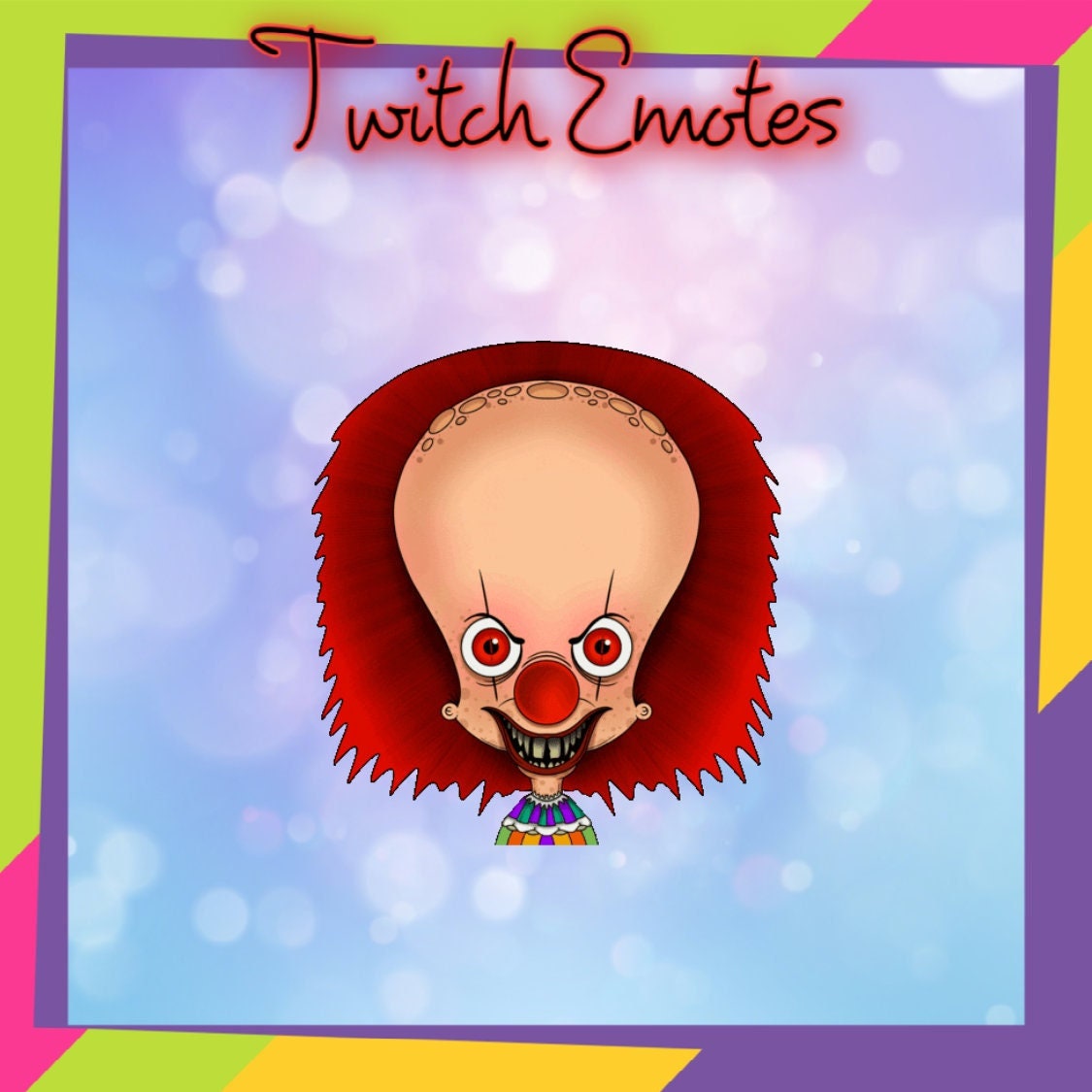 Creepy Big Head Clown Emote, Twitch Emotes, Discord Emotes, Streamer ...