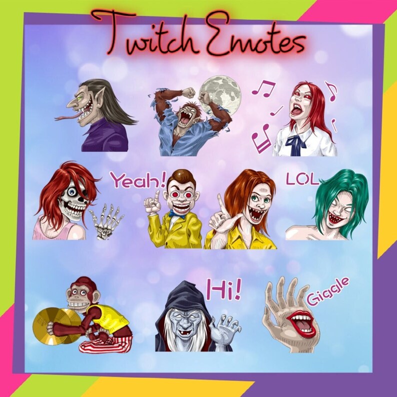 Horror Character Pack Emotes, Twitch Emotes, Discord Emotes, Streamer ...