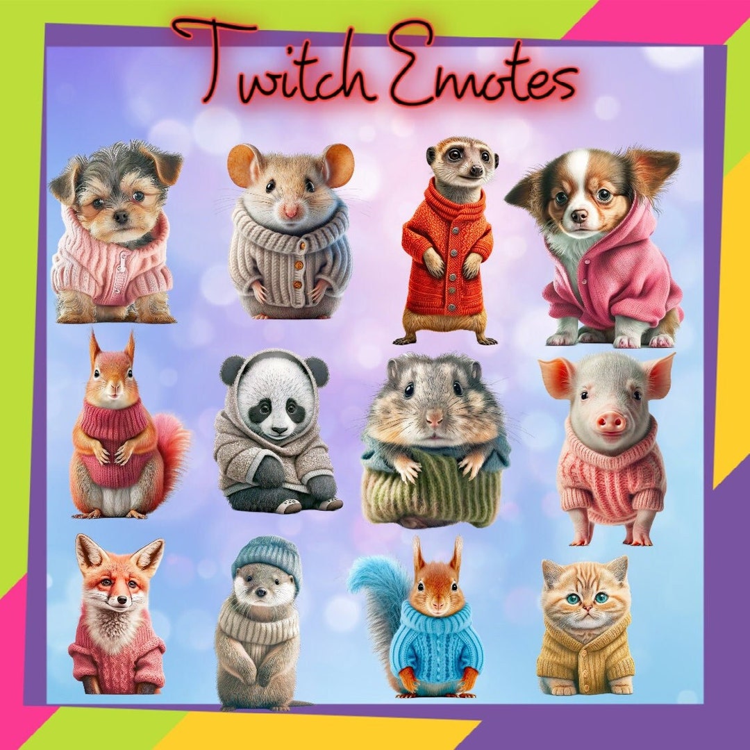 Animals in Sweaters Emotes, Twitch Emotes, Cute Emotes, Discord Emotes ...