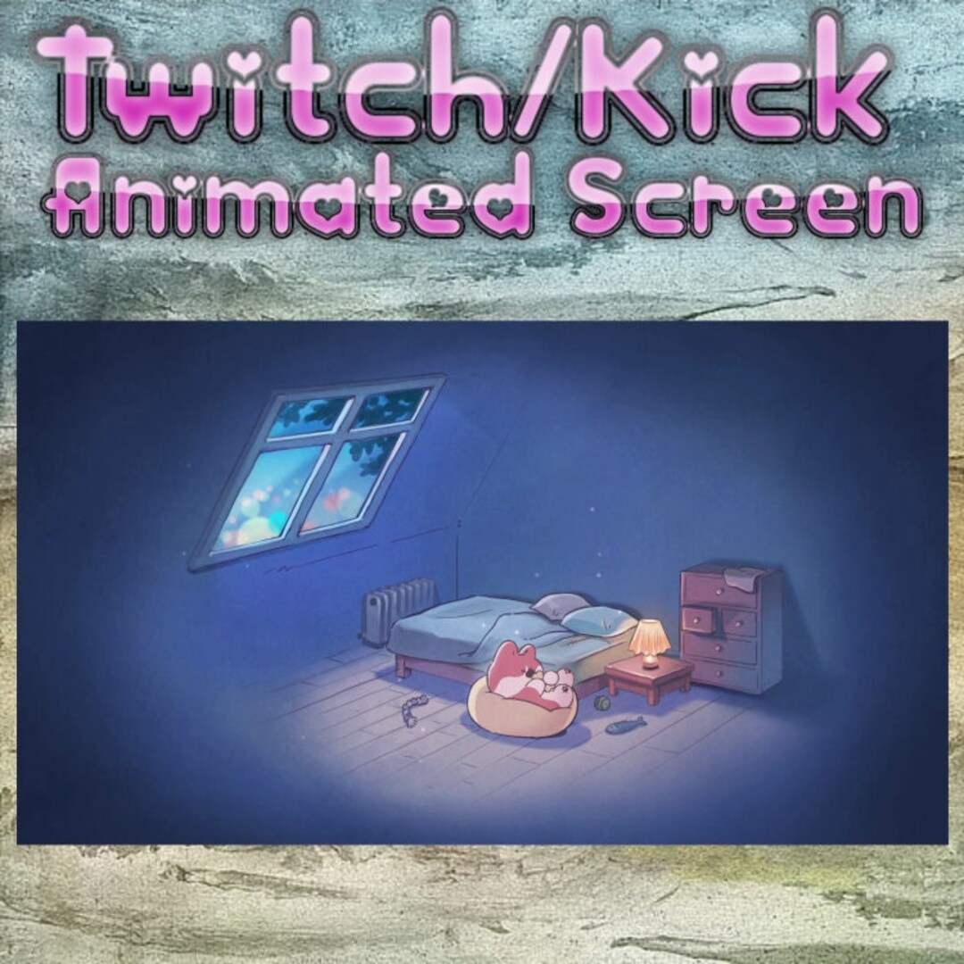 Cute Sleeping Dog Animated Twitch Kick Screen, Streaming Screen ...