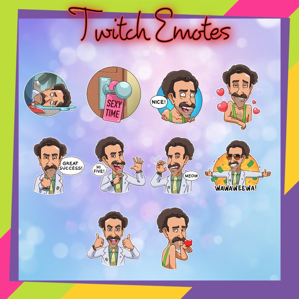 Borat Emotes, Twitch Emotes, Cute Emotes, Discord Emotes, Streamer ...