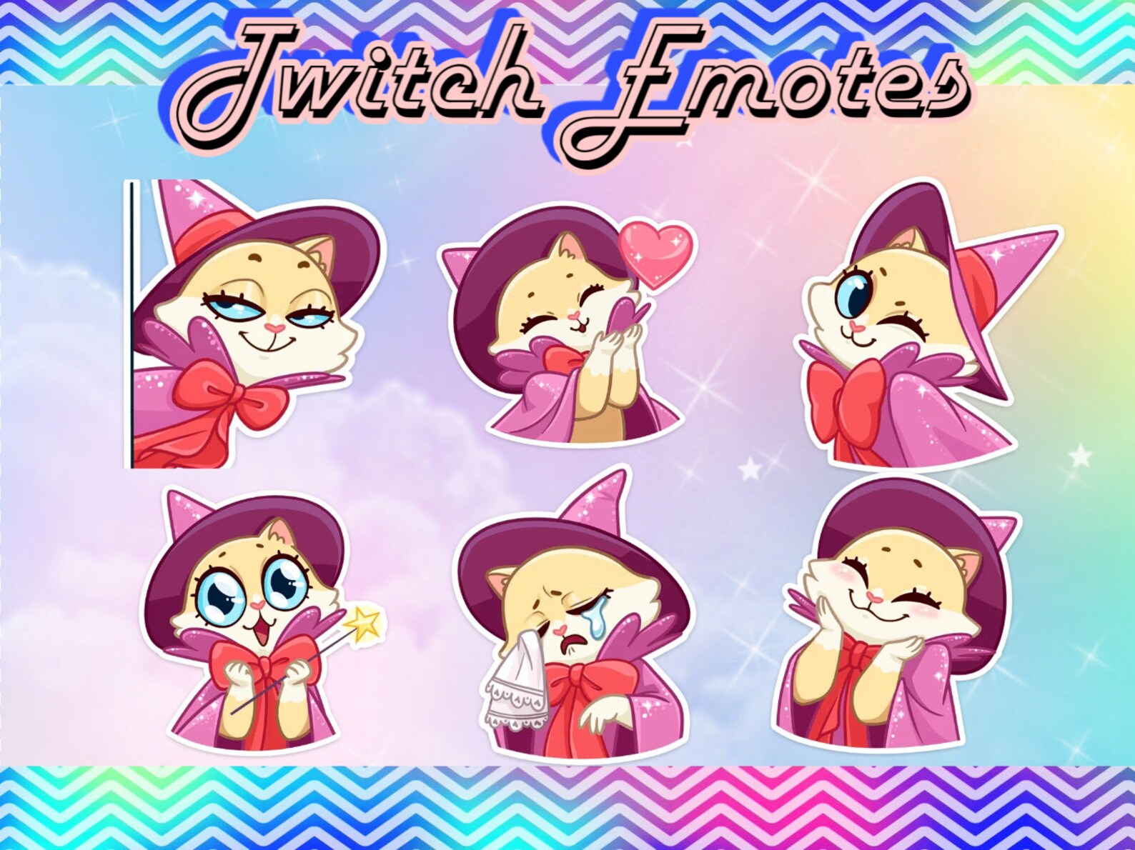 Witchy Cat Emotes, Twitch Emotes, Cute Emotes, Discord Emotes, Streamer ...