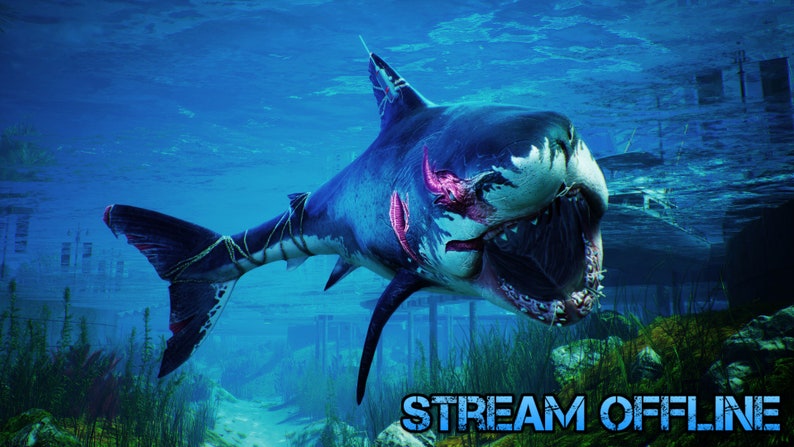 Animated Shark Twitch Screens & Overlay Pack, Twitch, Stream Overlay ...