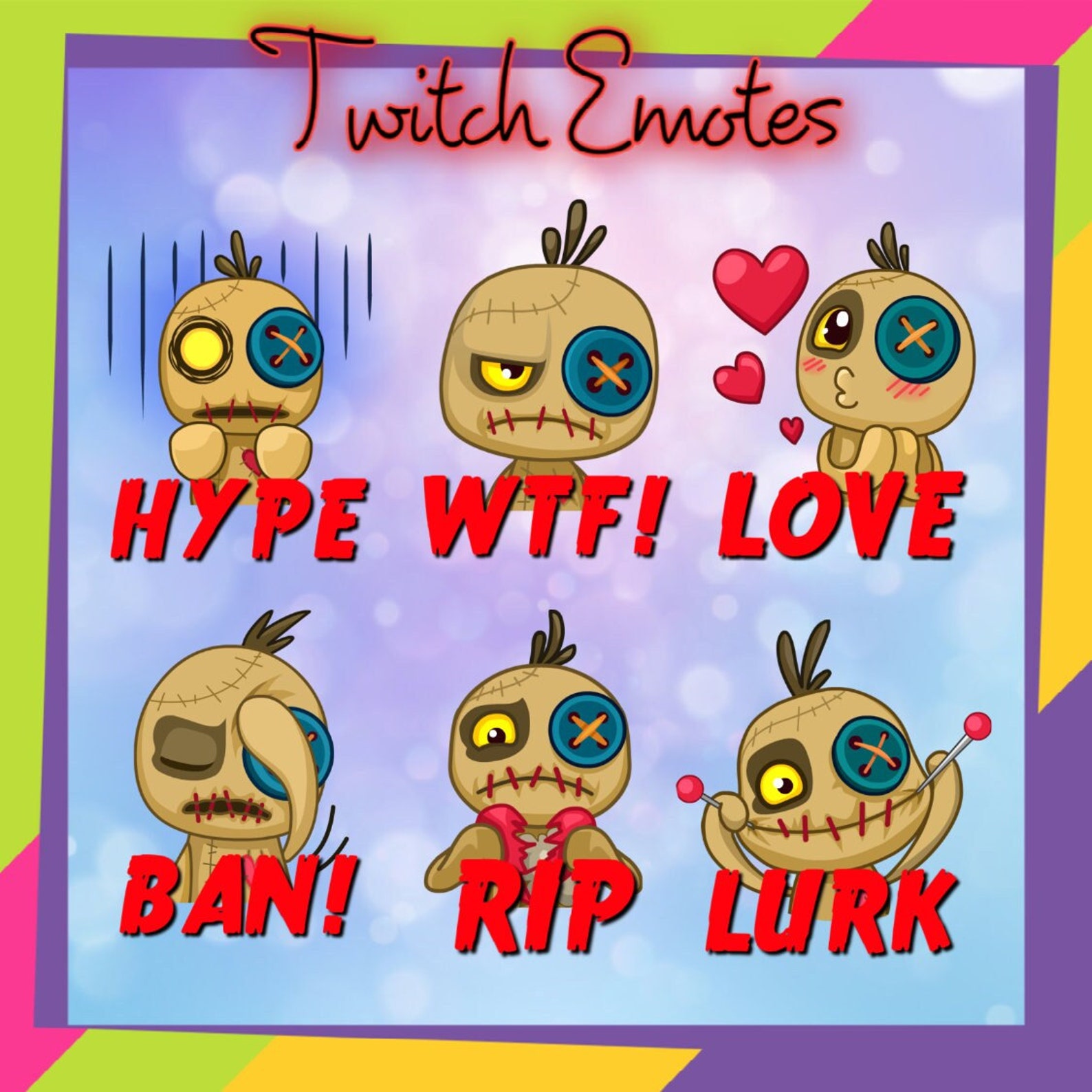 Voodoo Hype Lurk Emotes, Twitch Emotes, Discord Emotes, Streamer Emotes ...