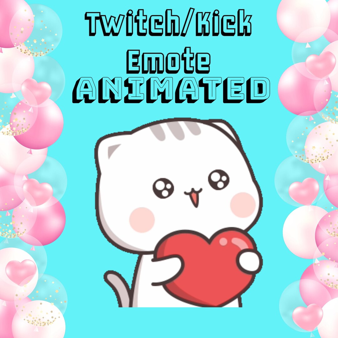 Valentine Cat Heart Animated Emotes, Twitch Emotes, Cute Emotes ...