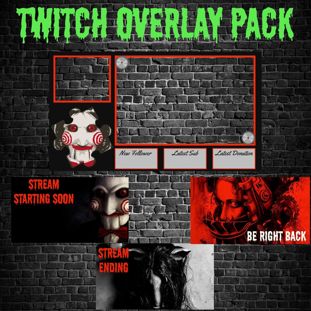 Saw Horror Game Stream Overlay Pack, Twitch Overlay, Stream Overlay ...