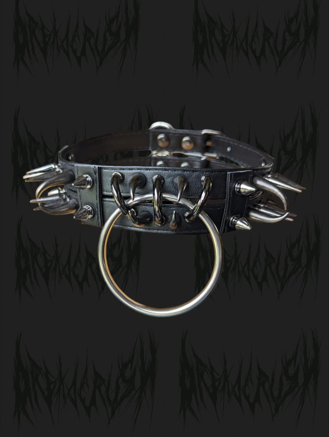 Goth, Pentagram, Studs, Choker, Collar, Dreadcrush Shop, Handmade ...