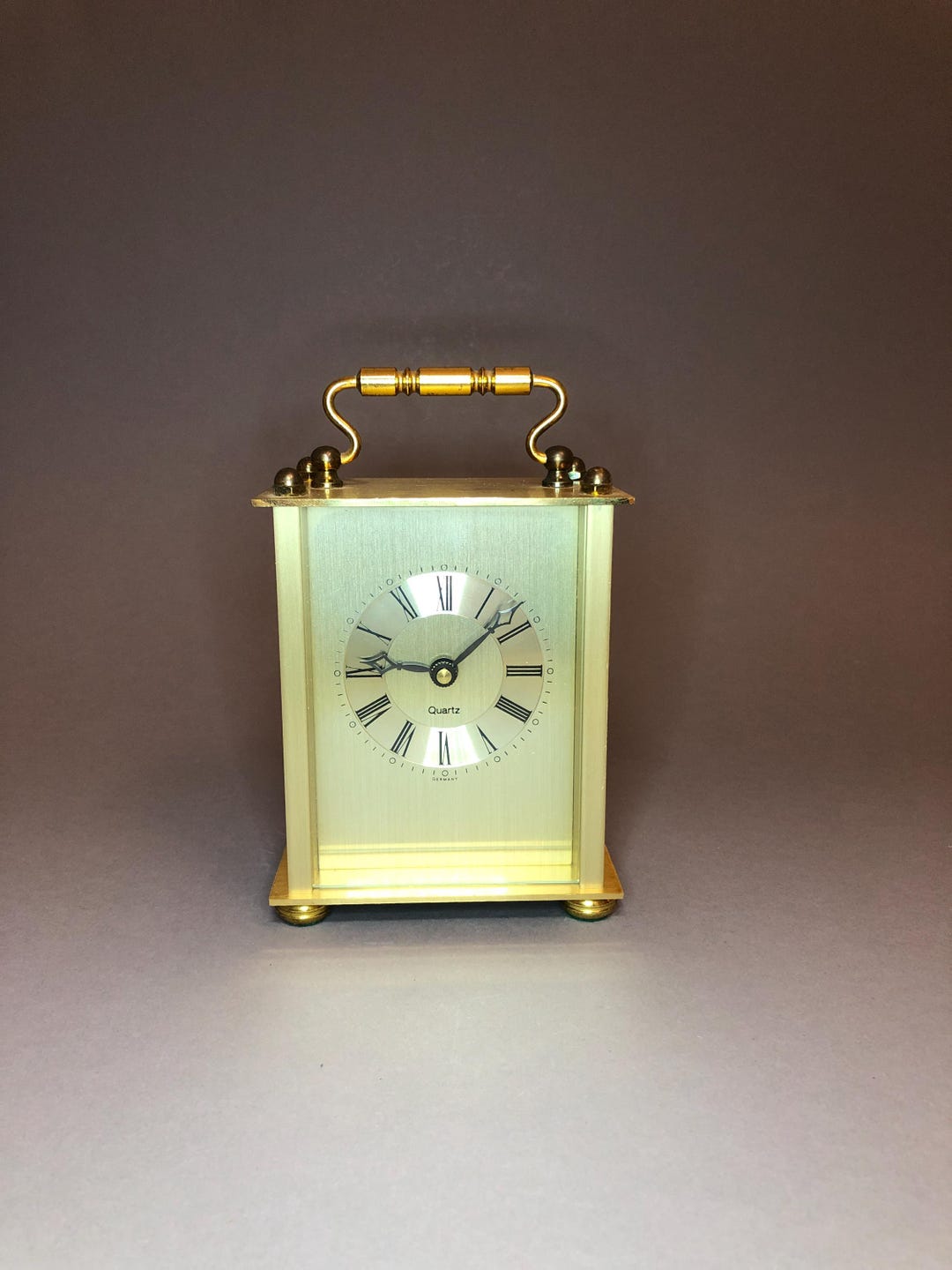 Vintage Quartz Movement Brass Clock - Etsy