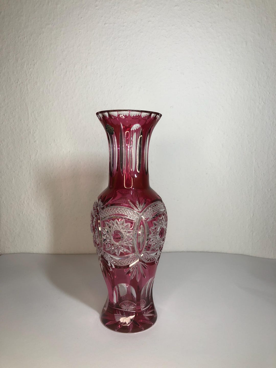 Carved Pink Crystal Vase – Kasor Bleikristall 31 Cm - Etsy