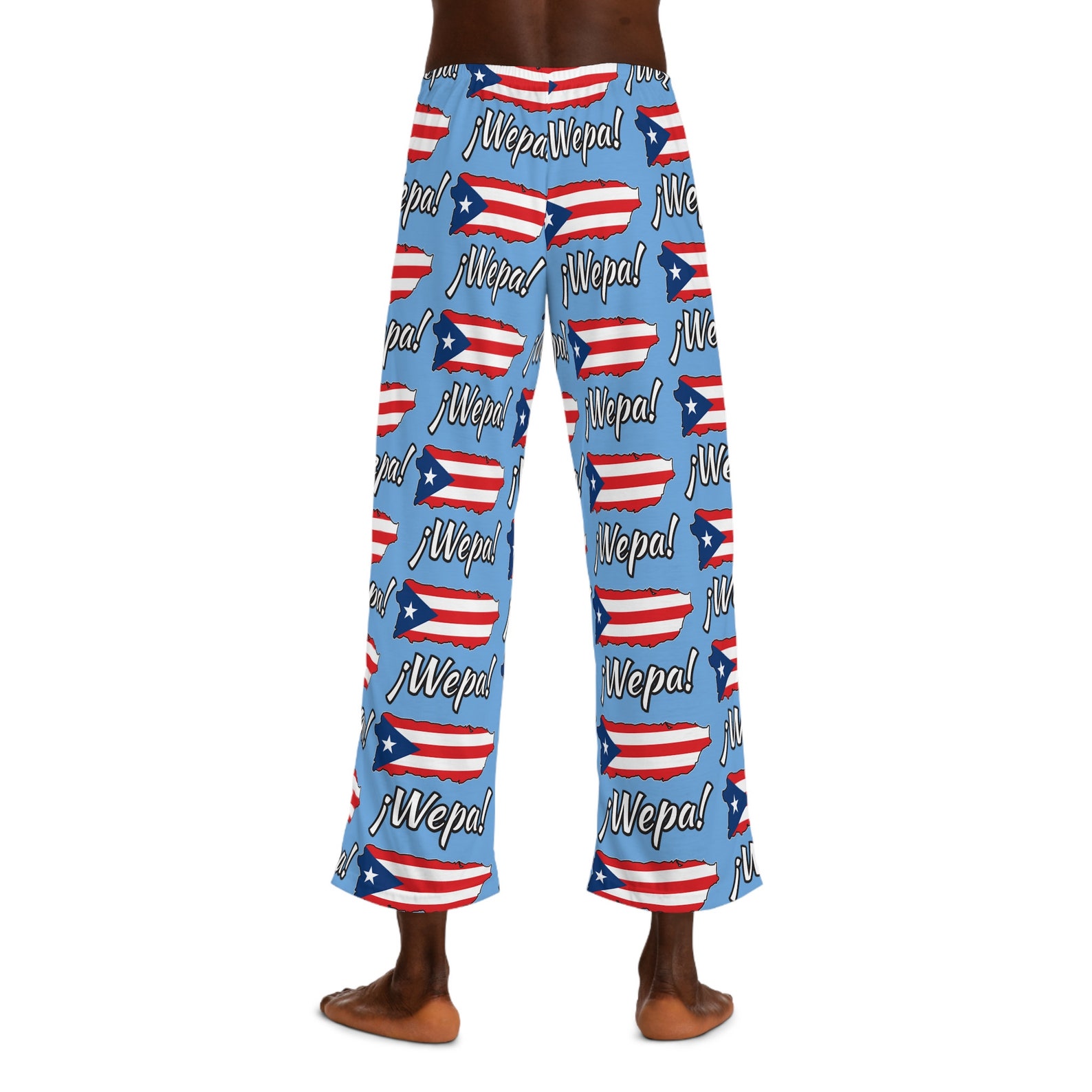 Puerto Rico Country Shape Flag With Wepa Men's Pajama Pants AOP ...