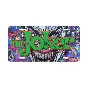 The Joker Logo Vanity Car Plate With Comic Background - Etsy