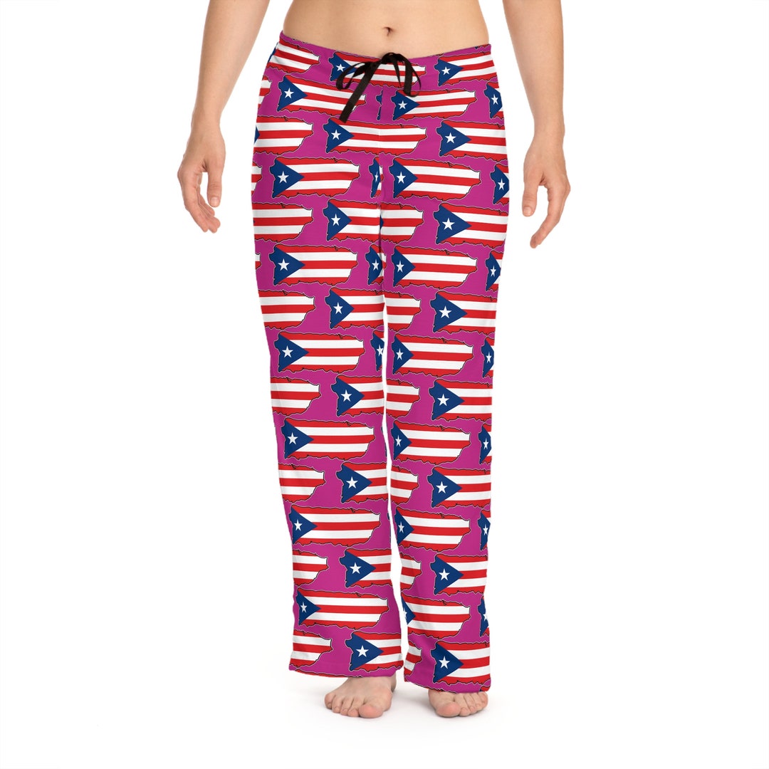 Puerto Rico Country Shape Flag Women's Pajama Pants (AOP) - Multiple ...