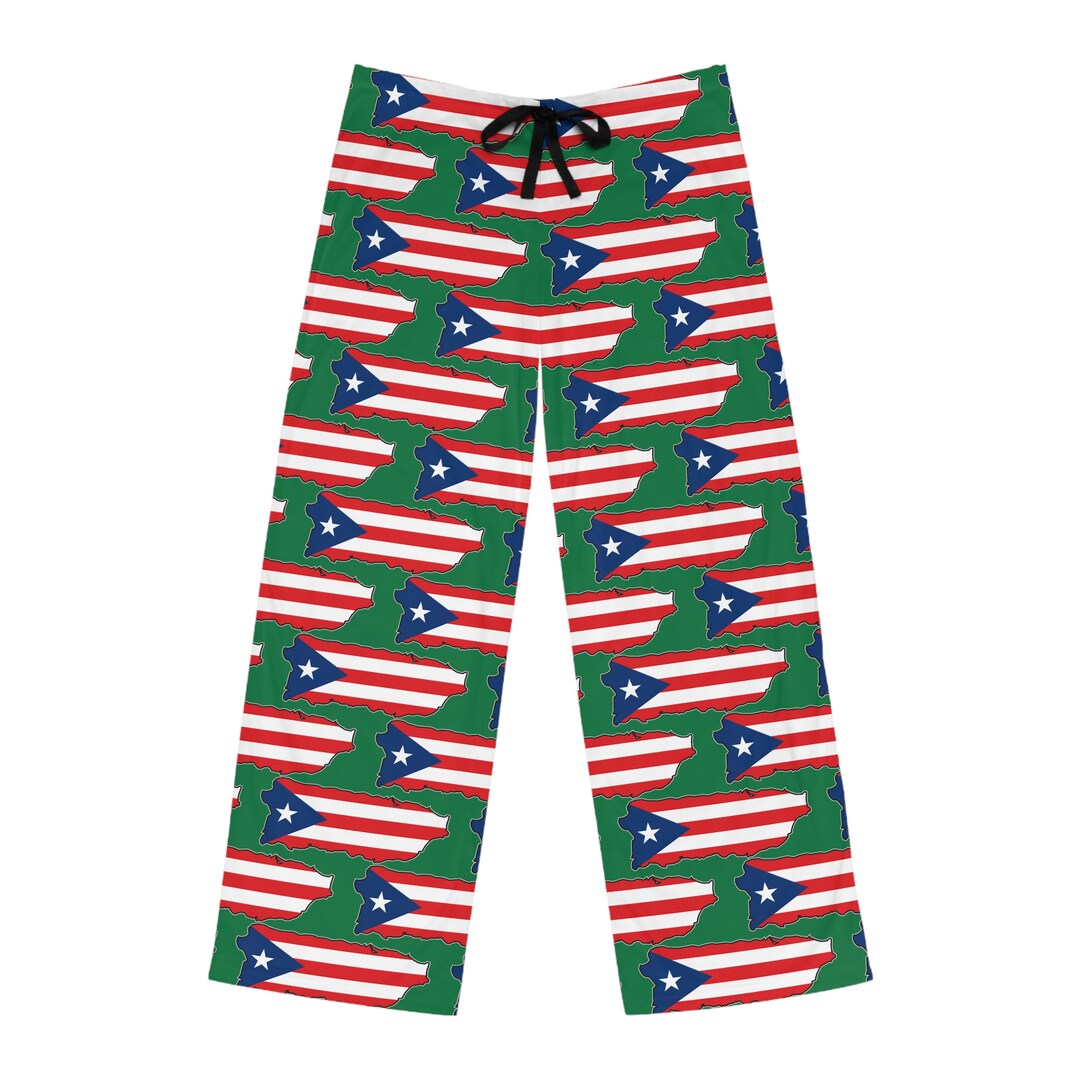 Puerto Rico Country Shape Flag Men's Pajama Pants (AOP) - Multiple ...