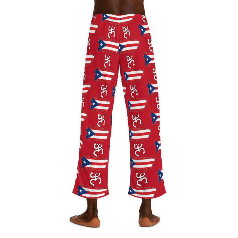 Puerto Rico Country Shape Flag With White Coqui Taino Men's Pajama ...