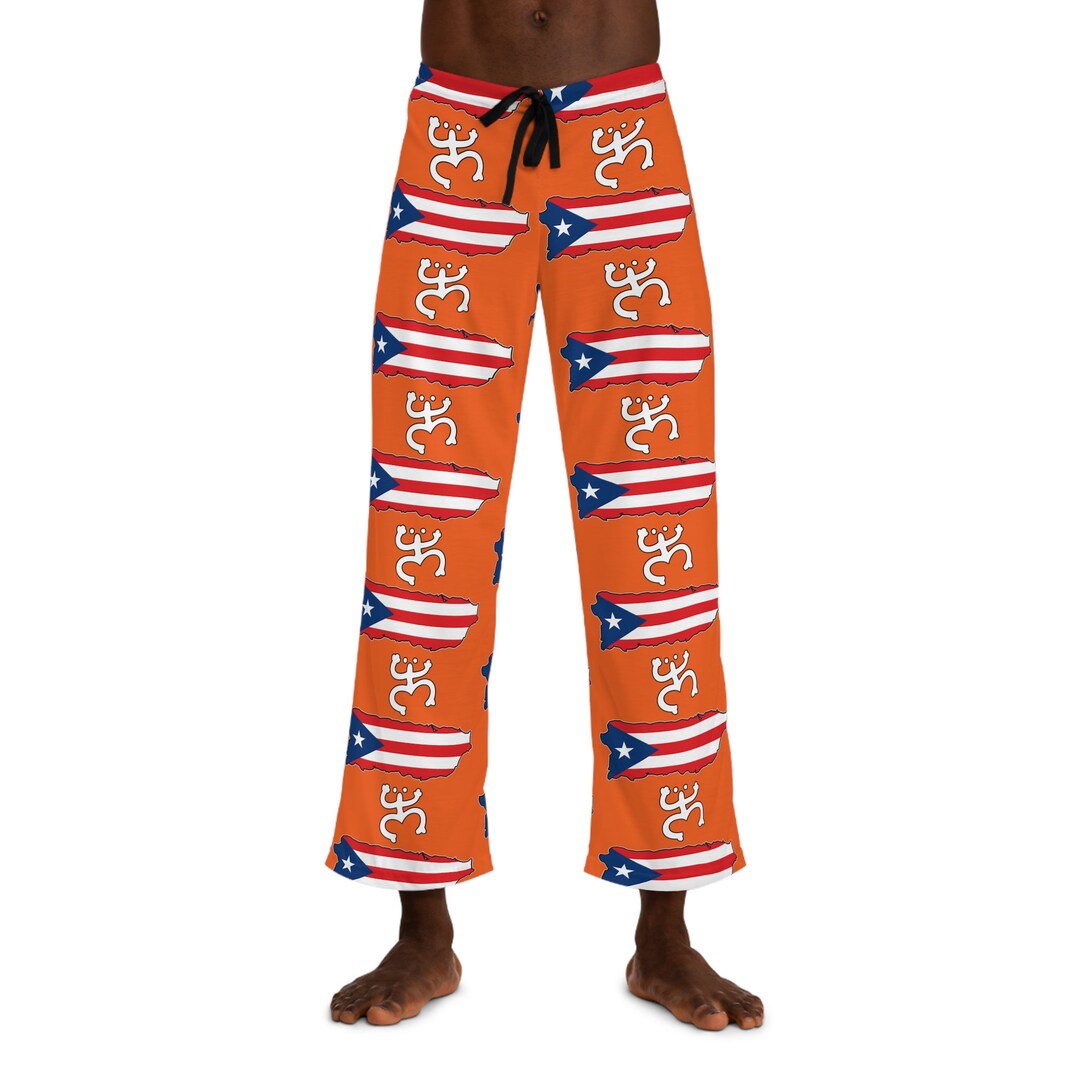 Puerto Rico Country Shape Flag With White Coqui Taino Men's Pajama ...