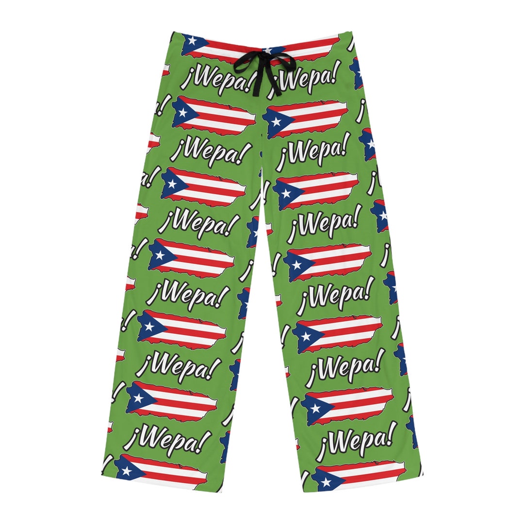 Puerto Rico Country Shape Flag With Wepa! Men's Pajama Pants (AOP ...