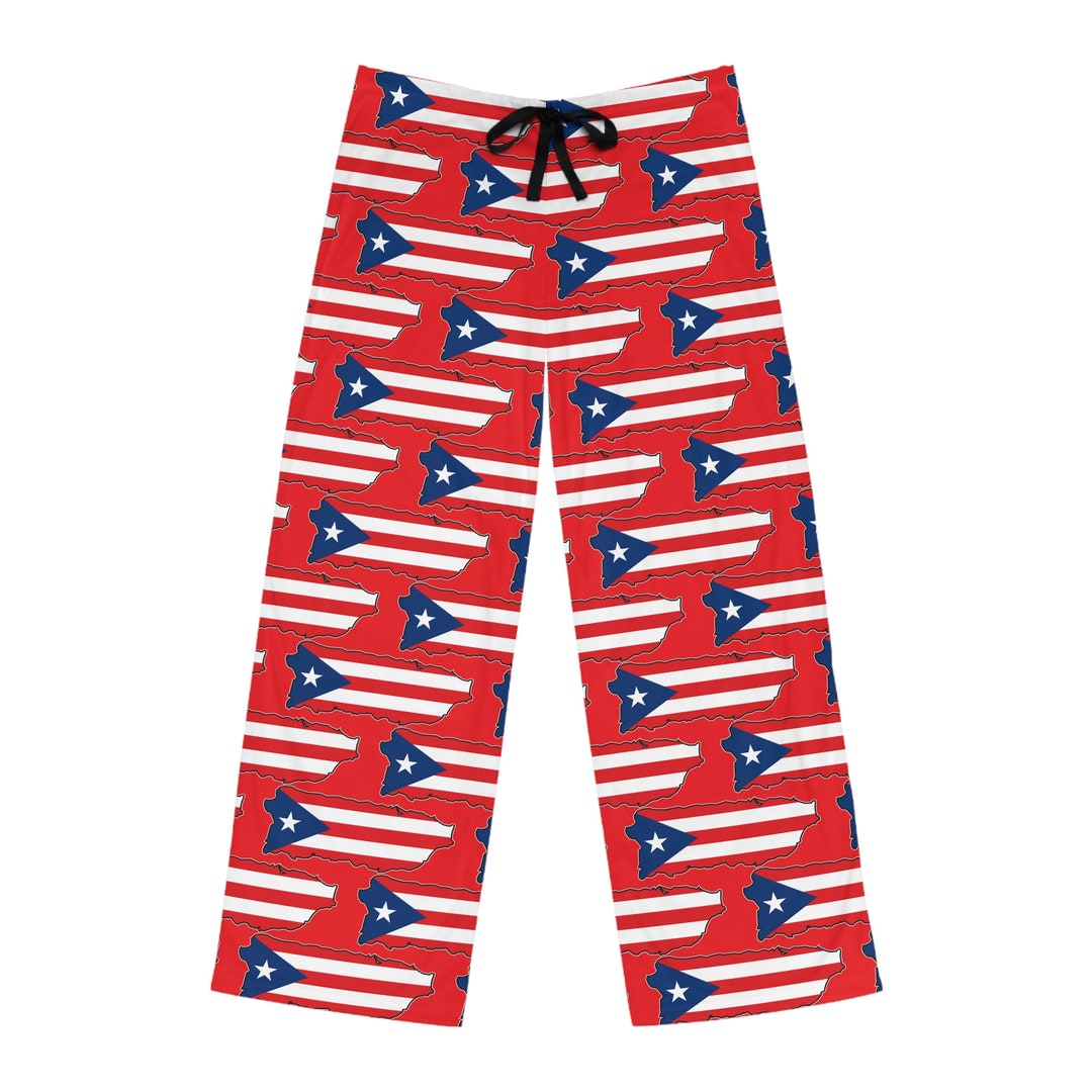 Puerto Rico Country Shape Flag Men's Pajama Pants (AOP) - Multiple ...