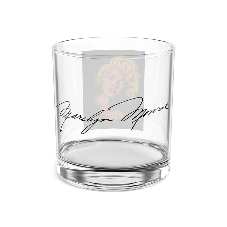 Marilyn Monroe Painting With Signature Vintage Inspired Rocks Glass in ...
