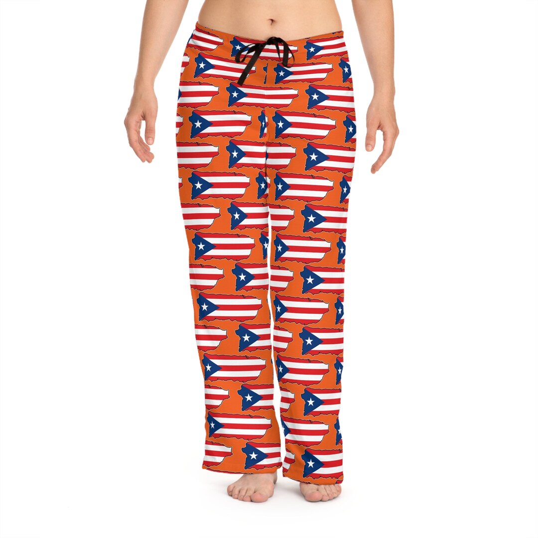 Puerto Rico Country Shape Flag Women's Pajama Pants (AOP) - Multiple ...