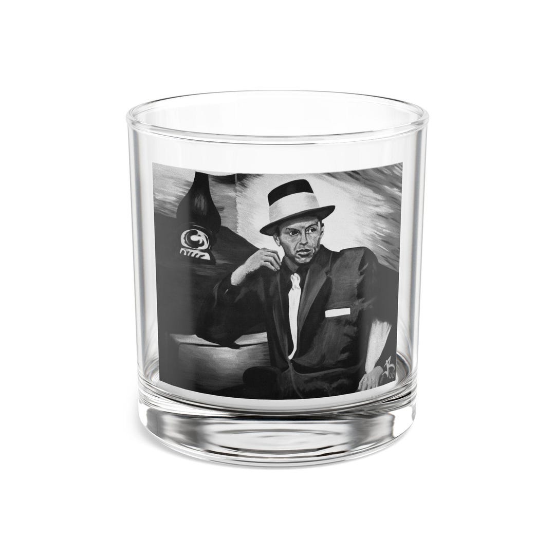 Frank Sinatra Painting With Signature Vintage Inspired Rocks Glass ...