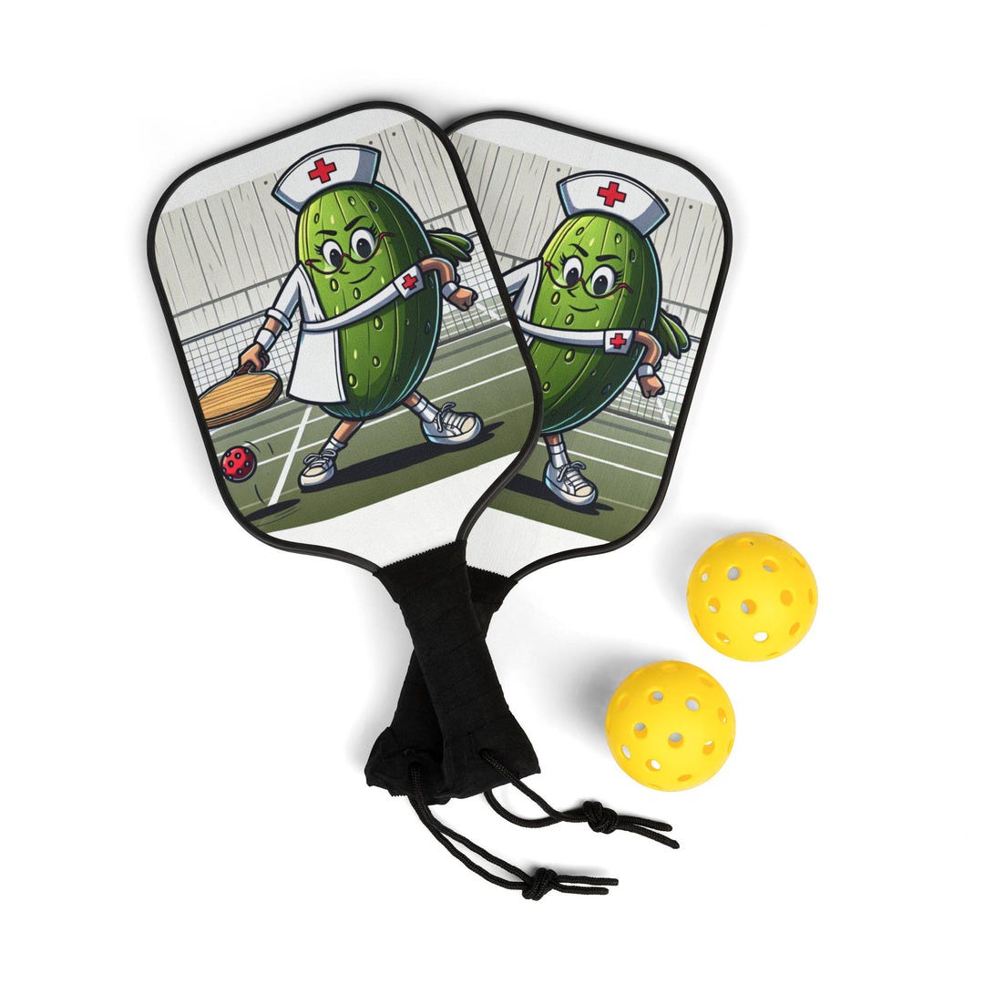 Nurse Mrs. Pickles Playing Pickleball - Pickleball Paddle Set - Etsy