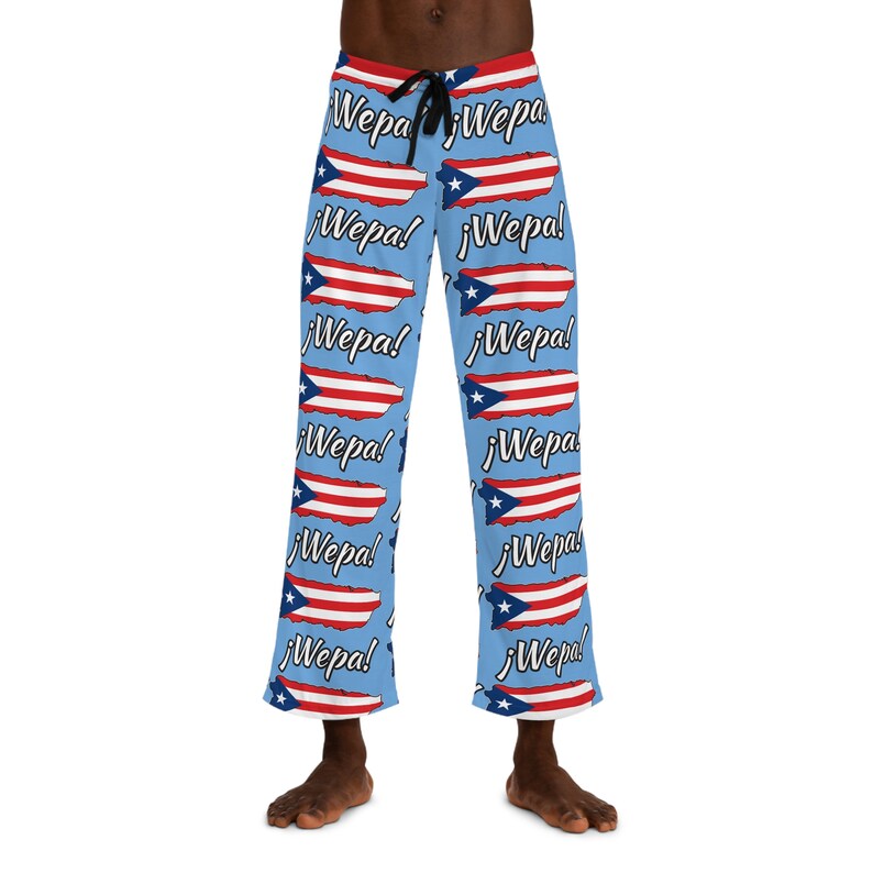 Puerto Rico Country Shape Flag With Wepa! Men's Pajama Pants (AOP ...