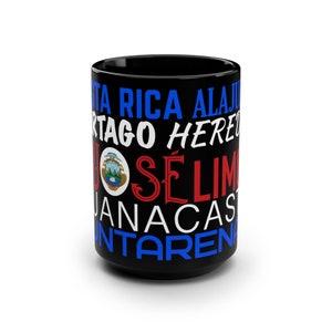 Costa Rica Regiones Names Flag Black Mug, 15oz - Etsy