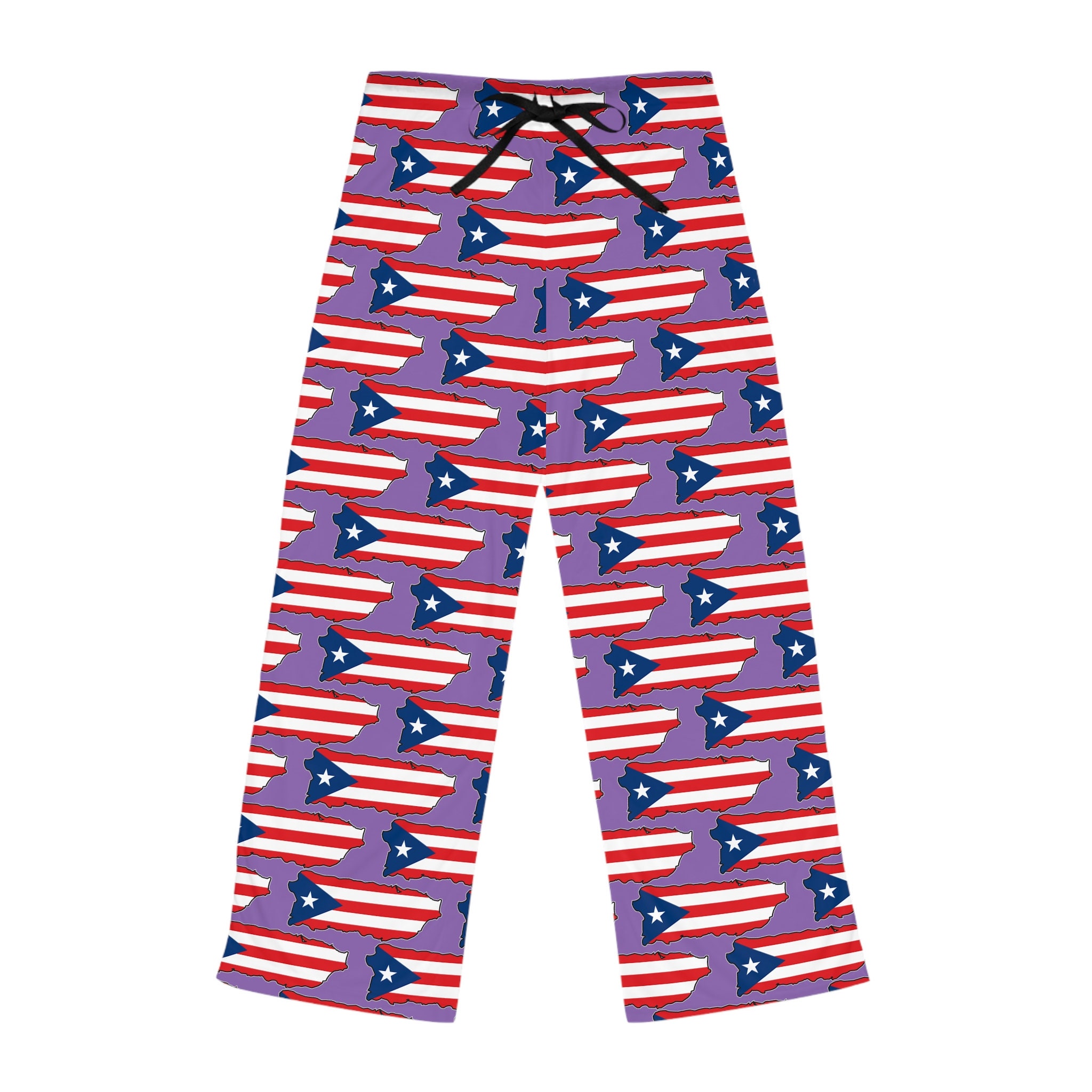 Puerto Rico Country Shape Flag Women's Pajama Pants (AOP) - Multiple ...