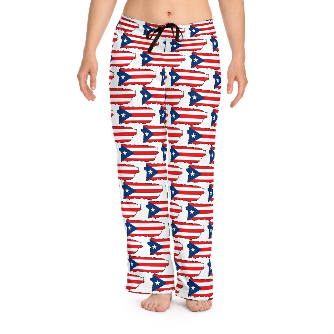 Puerto Rico Country Shape Flag Women's Pajama Pants (AOP) - Multiple ...
