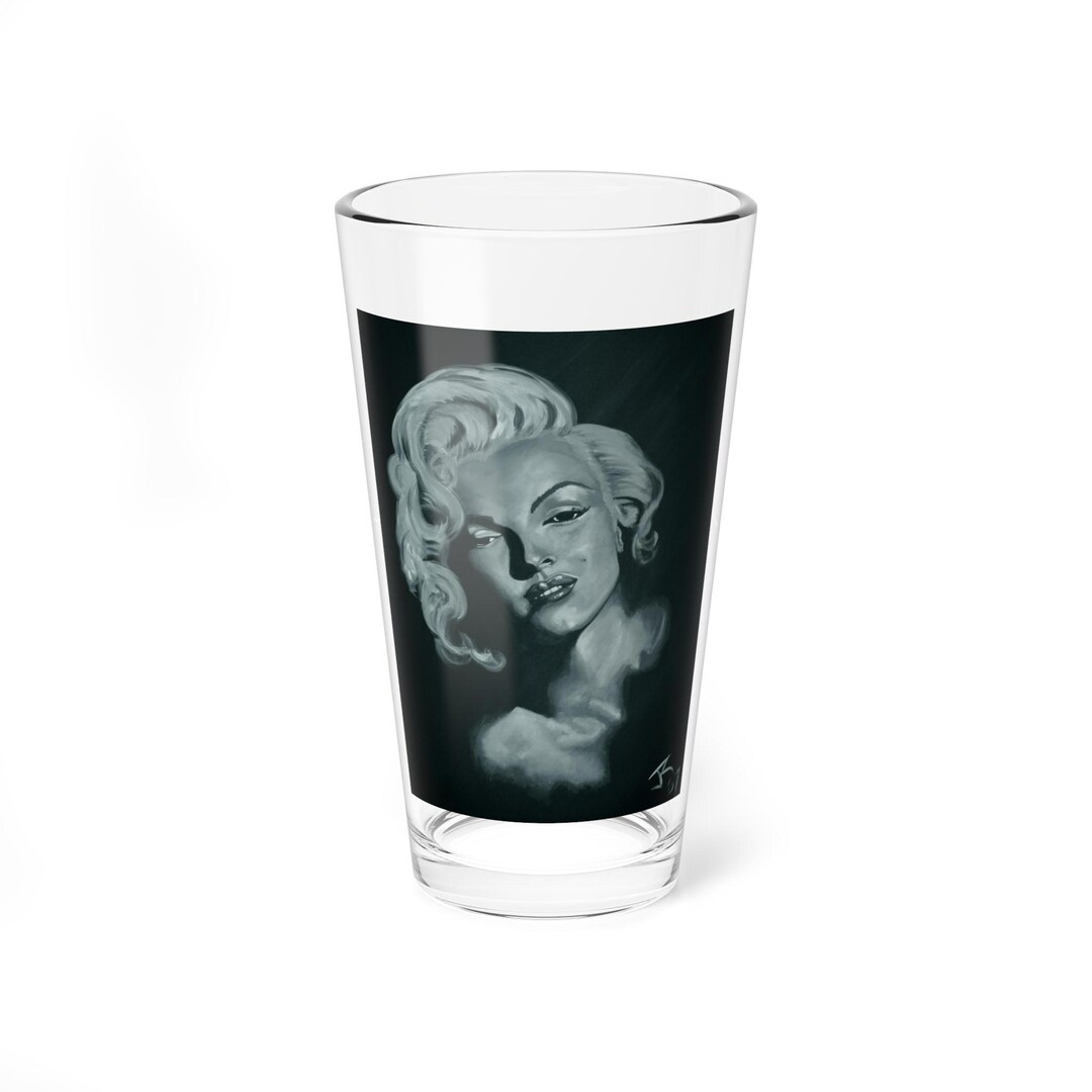Marilyn Monroe Painting With Signature Vintage Inspired Mixing Glass ...