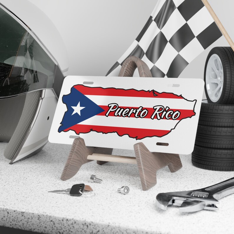 Puerto Rico Country Flag With Puerto Rico Text #1 Vanity Car Plate ...